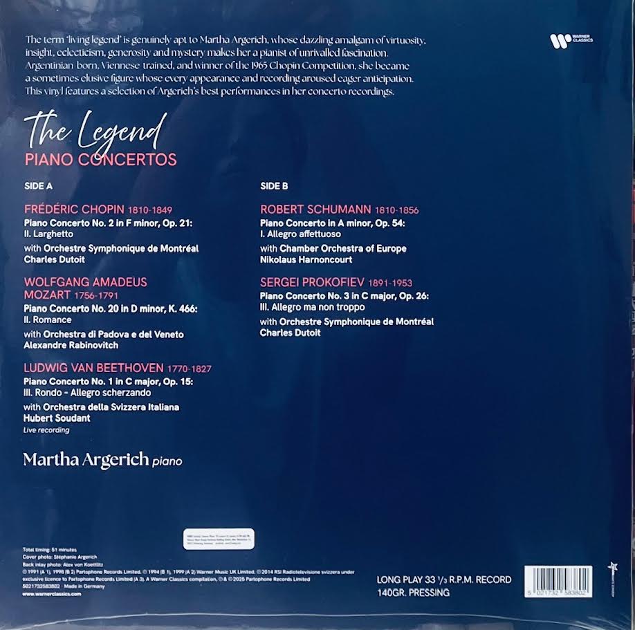 MARTHA ARGERICH - THE LEGEND PIANO CONCERTOS (VINYL) MADE IN GERMANY – MUSICCDHK