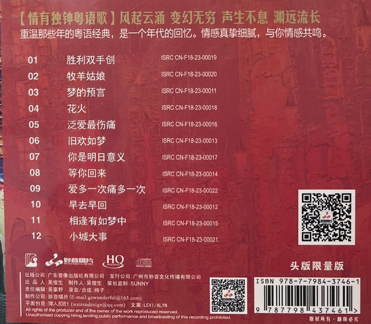 WANG WEN- 王聞 聞聲8 (HQCD) CD – MUSICCDHK