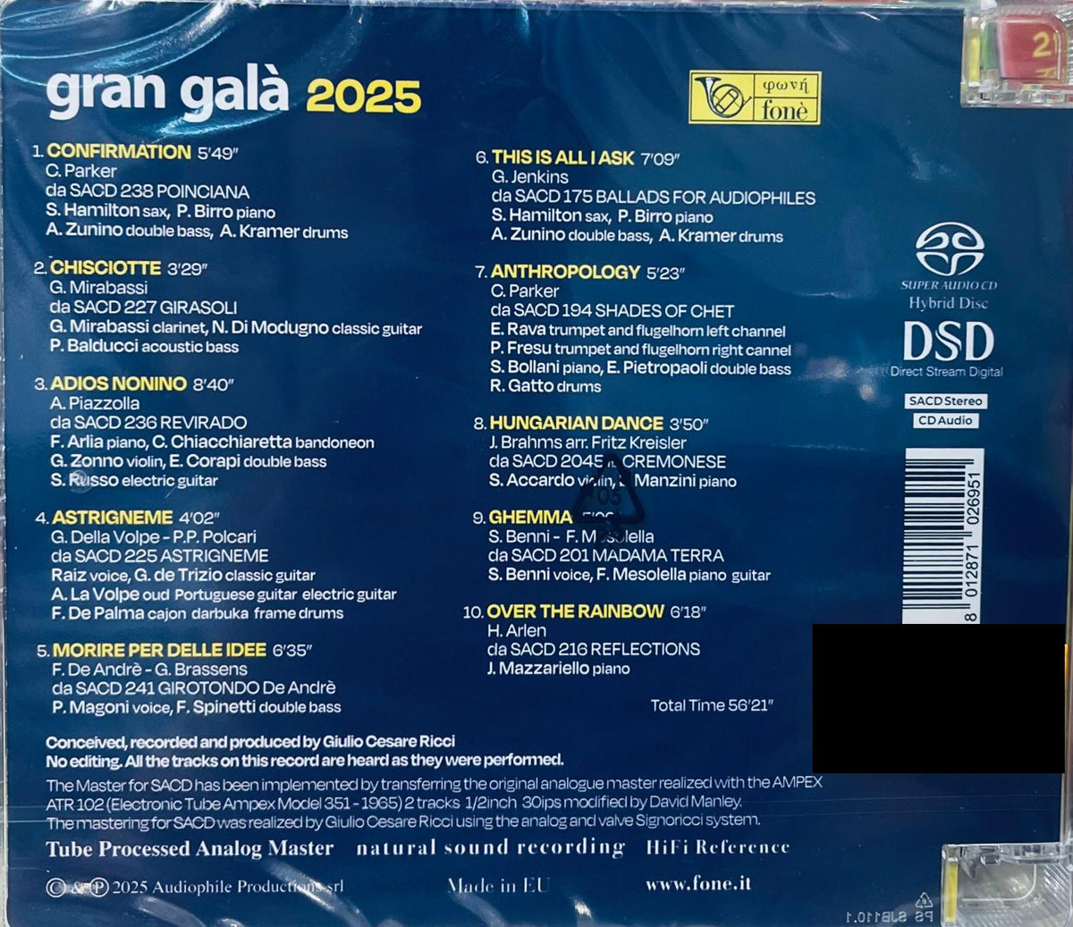 GRAN GALA AUDIOPHILE SAMPLER - VARIOUS ARTISTS 2025 (SACD) CD – MUSICCDHK