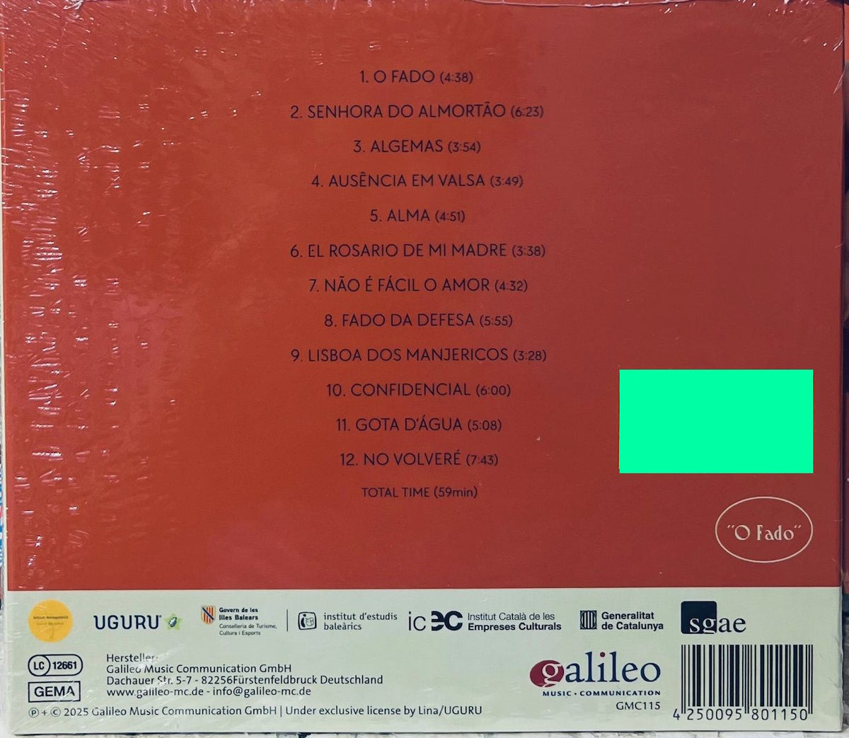 Lina Cardoso Rodrigues, Marco Mezquida - O Fado CD – MUSICCDHK