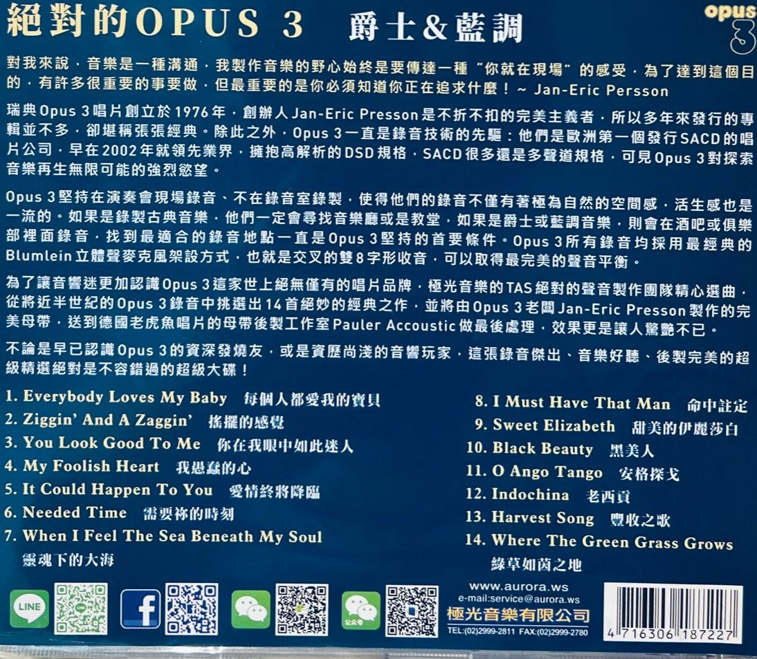 THE ABSOLUTE OPUS 3 JAZZ & BLUES (CD) – MUSICCDHK