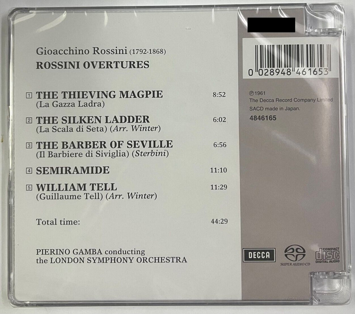 Pierino Gamba, London Symphony Orchestra -ROSSINI Overtures( SACD) MAD ...