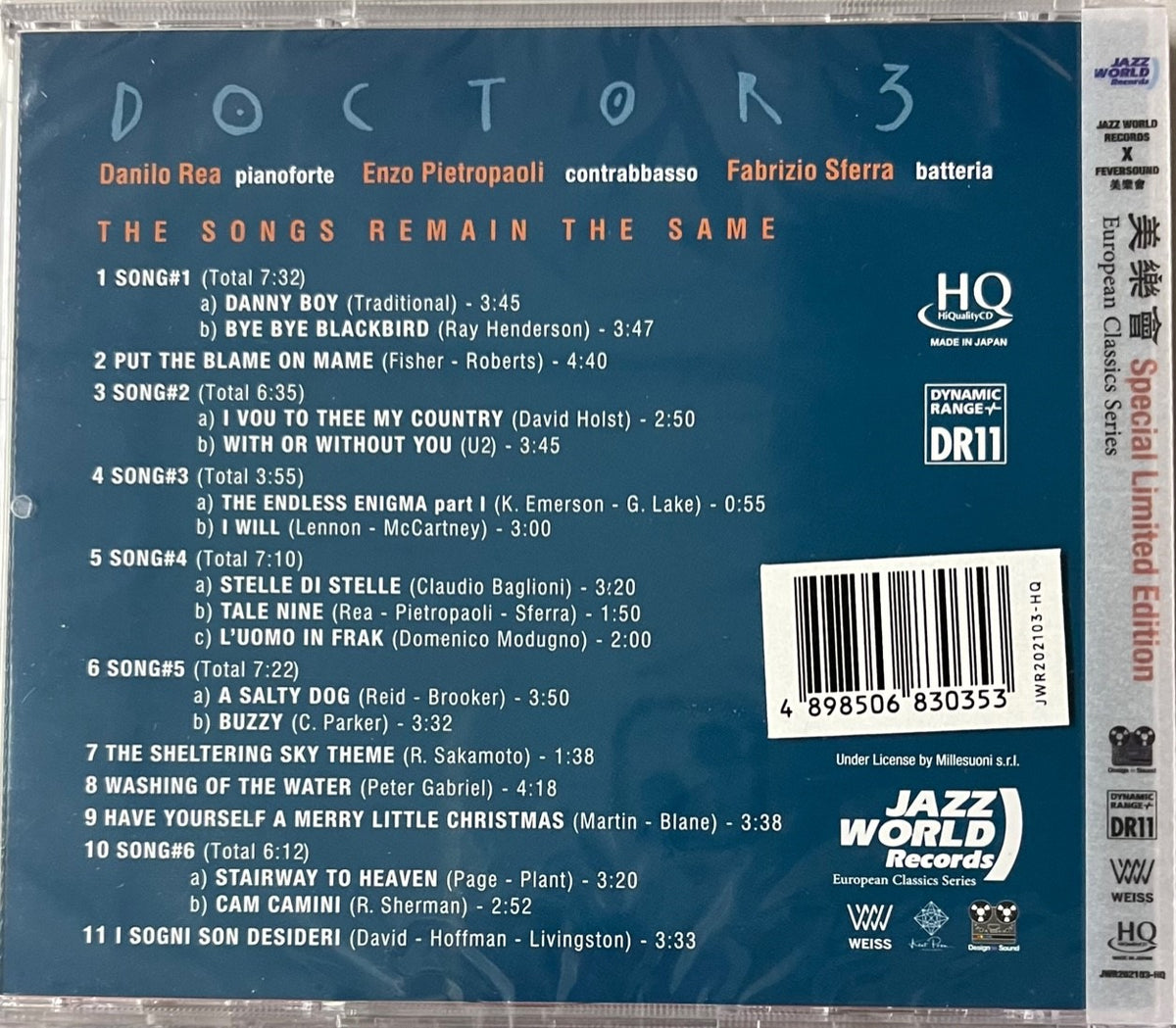 DOCTOR 3 - THE SONGS REMAIN THE SAME (HQCD) CD MADE IN JAPAN – MUSICCDHK